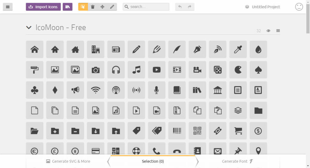 How to connect and use font icons using IcoMoon